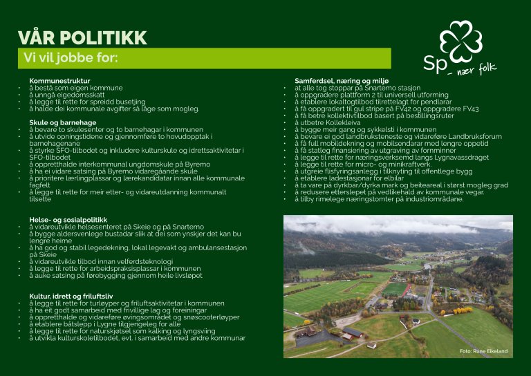 Valprogram 2023-2027 - Senterpartiet